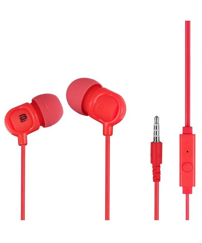 Bounce Jive Earphones with Mic - Red